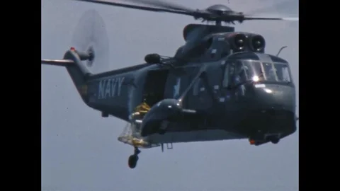 Apollo 11 - Sikorsky helicopter fly over... | Stock Video | Pond5