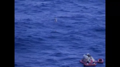 Apollo 8 capsule after splashdown in Pac... | Stock Video | Pond5