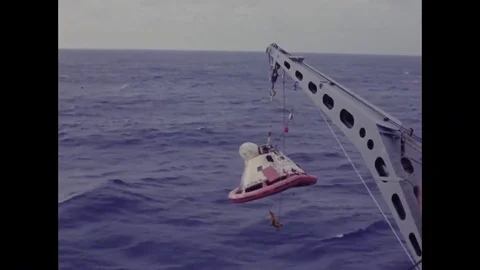 Apollo 8 capsule being loaded into the s... | Stock Video | Pond5