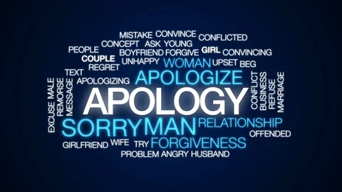 Apology animated word cloud, text design... | Stock Video | Pond5