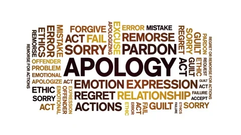 Apology animated word cloud,animation ta... | Stock Video | Pond5