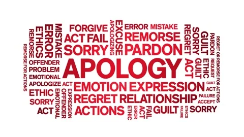 Apology animated word cloud,animation ta... | Stock Video | Pond5