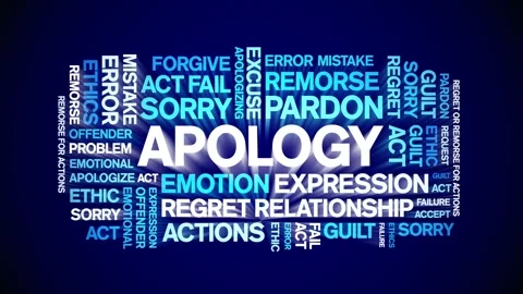 Apology animated word cloud,animation ta... | Stock Video | Pond5
