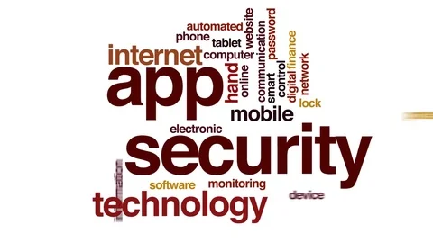 App security animated word cloud, text d... | Stock Video | Pond5