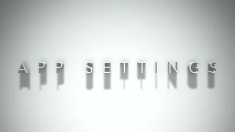 app settings 3D title animation white te... | Stock Video | Pond5