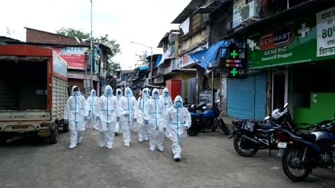 Appa Pada slum hotspot for spread of Cor... | Stock Video | Pond5