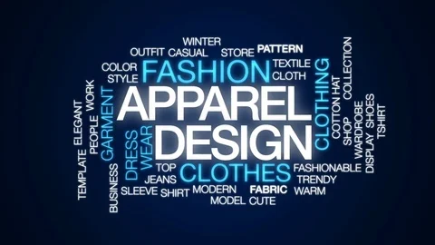 Apparel design animated word cloud, text... | Stock Video | Pond5