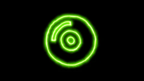 The appearance of the green neon symbol ... | Stock Video | Pond5