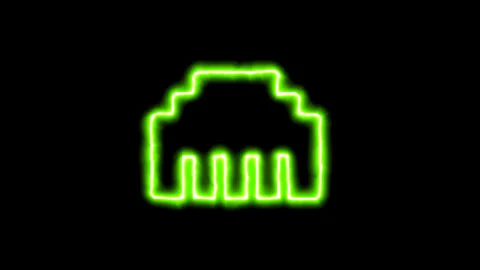 The appearance of the green neon symbol ... | Stock Video | Pond5