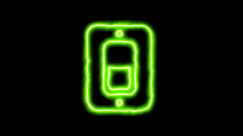 The appearance of the green neon symbol ... | Stock Video | Pond5