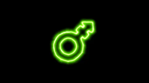 The appearance of the green neon symbol ... | Stock Video | Pond5