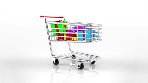 Appears animated realistic shopping cart... | Stock Video | Pond5