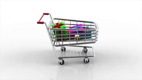 Appears animated realistic shopping cart... | Stock Video | Pond5