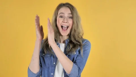 Applauding Young Pretty Girl, Clapping o... | Stock Video | Pond5
