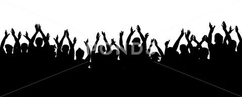 Applause audience. Cheerful mob fans applauding, clapping. Crowd people cheer Illustration ...