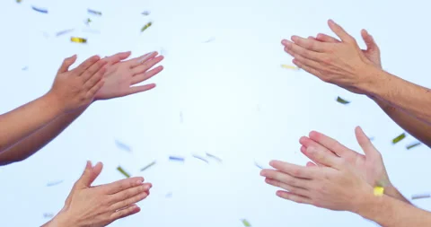 Applause, confetti and celebration, hand... | Stock Video | Pond5