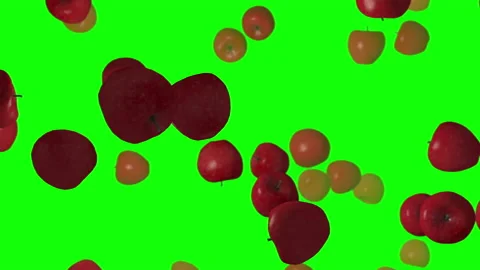 apple fruits loop green screen animation | Stock Video | Pond5