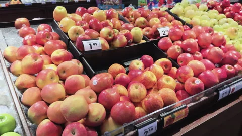 Apple selection in produce section of gr... | Stock Video | Pond5