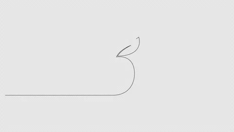 Apple self drawing animation made by one... | Stock Video | Pond5
