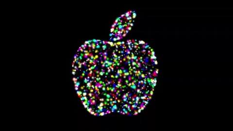 Apple shape with colorful glitter sparkl... | Stock Video | Pond5