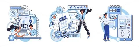 Application testing metaphor. Vector. Software testing, debug tool that ...