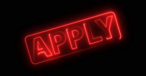 Apply word with neon light effect in bla... | Stock Video | Pond5