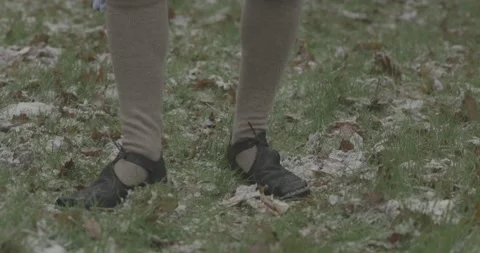 Approaching feet of 17th Century soldier... | Stock Video | Pond5