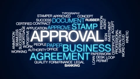 Approval animated word cloud. Kinetic ty... | Stock Video | Pond5