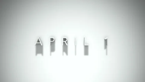 April 1 3D title animation with shadows ... | Stock Video | Pond5