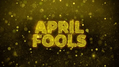 April fools Text on Golden Glitter Shine... | Stock Video | Pond5