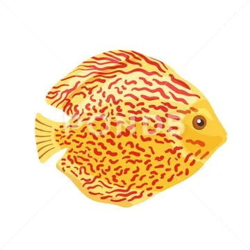 Aquarium fish with red spots clipart. Vector illustration in cartoon ...