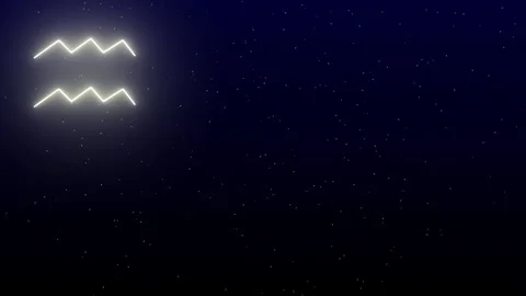 aquarius animated star aquarius zodiac s... | Stock Video | Pond5
