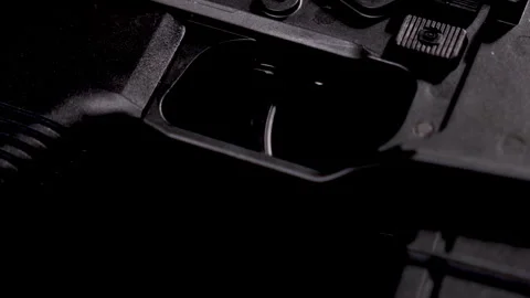 AR rifle close up trigger and pistol gri... | Stock Video | Pond5