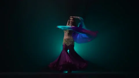 Arab dancer performs belly dance on stag... | Stock Video | Pond5