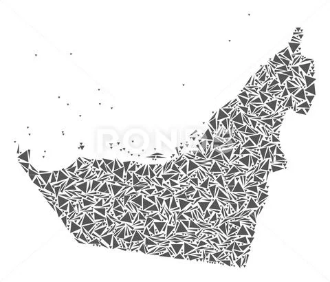 Arab Emirates Map of Triangles: Graphic #96471613