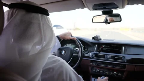 Arab man driving a car. | Stock Video | Pond5
