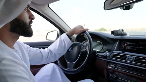 Arab man driving a car. | Stock Video | Pond5