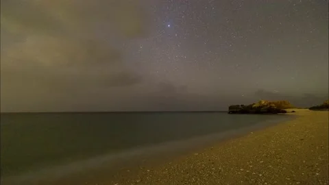Arabian gulf starry night sky wonders in... | Stock Video | Pond5