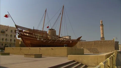 Arabic Boat (Dhow) | Dubai Museum, Dubai... | Stock Video | Pond5