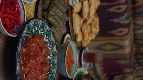 Arabic Cuisine Table top view. Middle Ea... | Stock Video | Pond5
