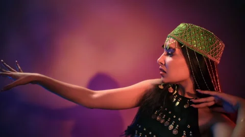 Arabic woman belly dancer in traditional... | Stock Video | Pond5