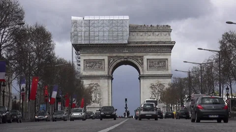 Arc de Triomphe Famous Building in Paris | Stock Video | Pond5
