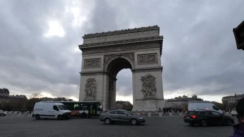 Arch De Triomphe Roundabout Stock Video Footage | Royalty Free Arch De Triomphe Roundabout ...