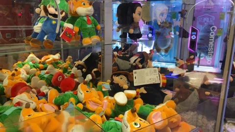 arcade kids play room with claw crane to... | Stock Video | Pond5