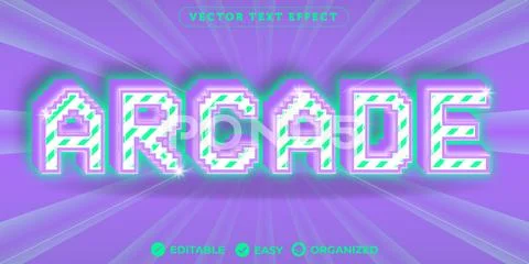 Arcade Text Effect,Fully Editable Font Text Effect: Graphic #247614117