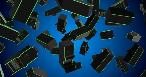 Arcade Video Game falling slow motion | Stock Video | Pond5