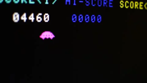 arcade video game score on the monitor. ... | Stock Video | Pond5