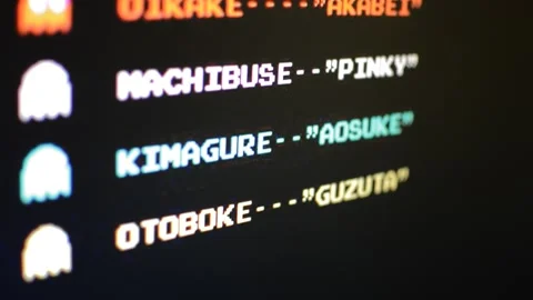 arcade video game score on the monitor. ... | Stock Video | Pond5