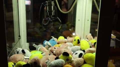 Arcades crane game claw machines | Stock Video | Pond5