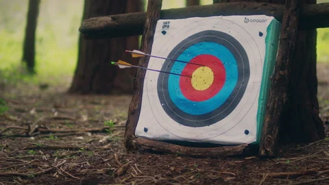 archery arrow hits target slow motion lo... | Stock Video | Pond5